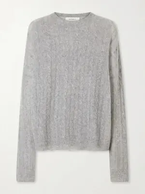 LISA YANG LISA YANG Amabel Cable-Knit Cashmere And Silk-Blend Sweater