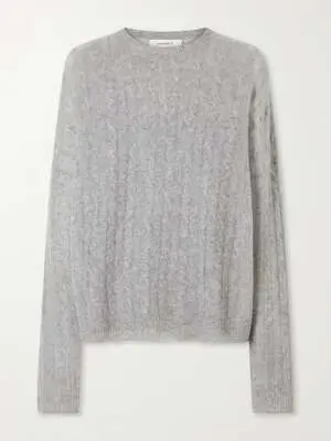 LISA YANG LISA YANG Amabel Cable-Knit Cashmere And Silk-Blend Sweater