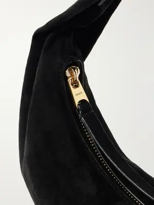 Khaite Olivia Mini Suede Shoulder Bag - Black