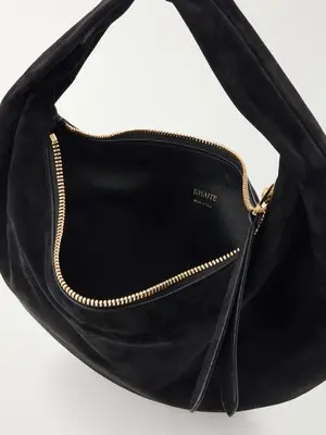 Khaite Olivia Mini Suede Shoulder Bag - Black
