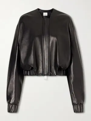 Women's Soft Leather Blouson Top