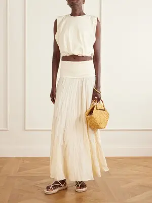 Johanna Ortiz Light And Sound Pleated Maxi Skirt - Neutrals