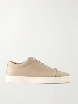 Jennifer Chamandi Embellished Leather Sneakers - Brown