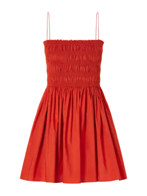 Matteau Shir Organic Cotton-poplin Mini Dress - Red