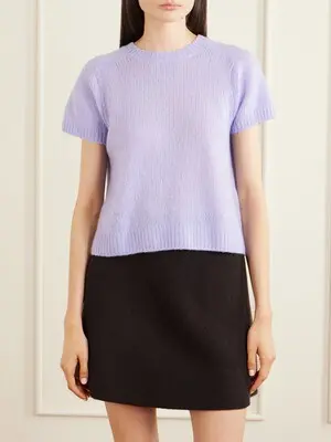 LISA YANG Cashmere And Silk Blend T-shirt - Purple
