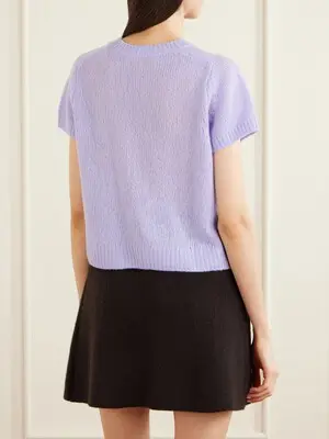 LISA YANG Cashmere And Silk Blend T-shirt - Purple
