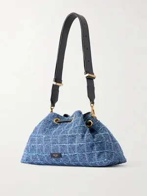 JIMMY CHOO Cinch Medium Denim Shoulder Bag - Blue