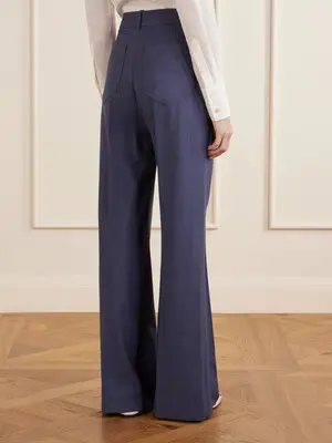 Victoria Beckham Alina Woven Wide-leg Trousers