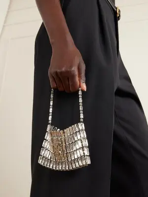 Saint Laurent Evening Micro Crystal-embellished Shoulder Bag