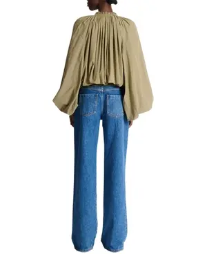 Balmain Cotton Blouse With Tie Neck Detail