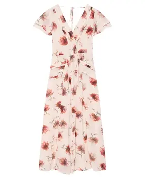 Mint Velvet Floral Print Button-front Midi Dress