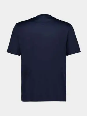 Fendi Navy Cotton Flowers T-shirt - Blue