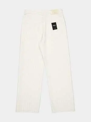 Fendi Straight Cut Denim Jeans With Beige Topstitching