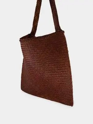 Dragon Diffusion Bruciato Leather Ars Tote Bag - Brown