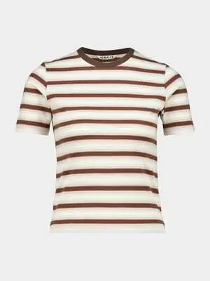 Auralee Gradient Stripe Jersey T-shirt - Brown