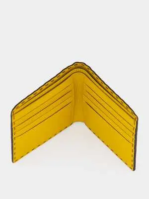 Fendi And Sunflower Yellow Selleria Bi-fold Wallet - Brown