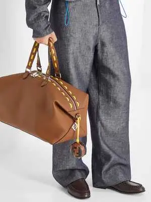 Fendi Ff Sphera Leather Charm - Brown