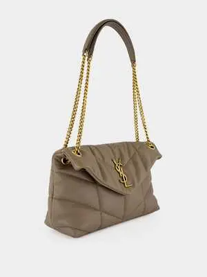 Saint Laurent Loulou Puffer Small Bag - Beige
