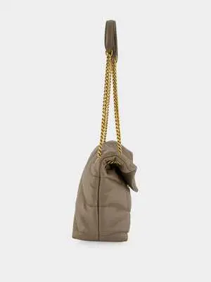 Saint Laurent Loulou Puffer Small Bag - Beige