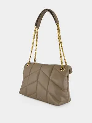 Saint Laurent Loulou Puffer Small Bag - Beige