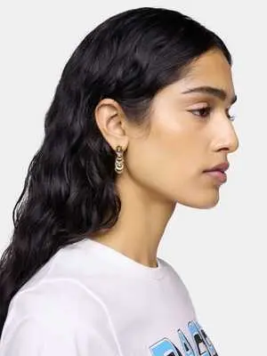 Rabanne Small Punk Xl Link Hoop Earrings - Silver