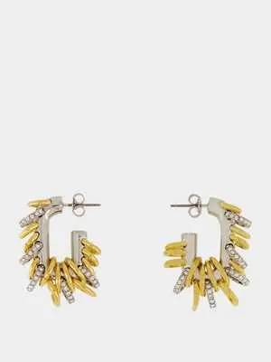 Rabanne Small Punk Xl Link Hoop Earrings - Silver