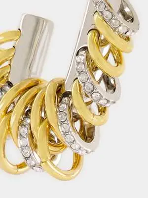 Rabanne Small Punk Xl Link Hoop Earrings - Silver