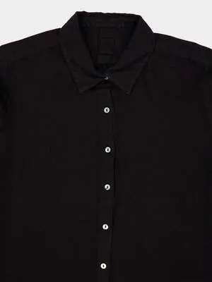 120% Lino Long Sleeve Linen Shirt - Black