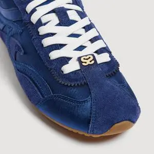 Sandro Mixed-material Light Wave Sneakers - Blue