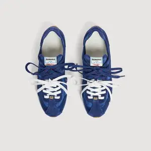 Sandro Mixed-material Light Wave Sneakers - Blue