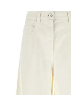Brunello Cucinelli Wide Barrel Jeans In Cotton Denim