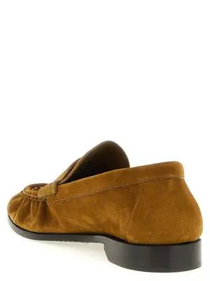 Saint Laurent Le Loafer In Matte Leather With Antiqued Cassandre Logo