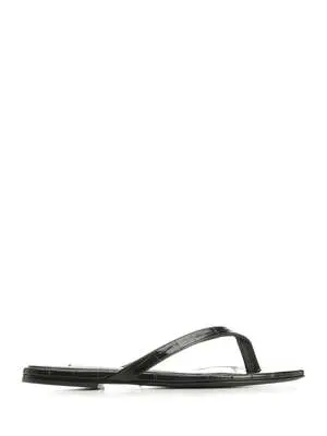 TOTEME TOTEME Croc-Embossed Leather Flip Flops Black