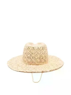Ruslan Baginskiy Woven Fedora Hat With Logo Detail