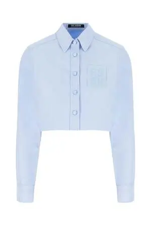 Raf Simons Cropped Button-up Shirt With Emblem Detail