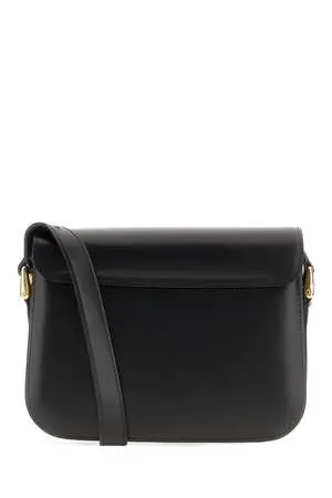A.p.c. Black Leather Crossbody Bag With Gold Tone Clasp