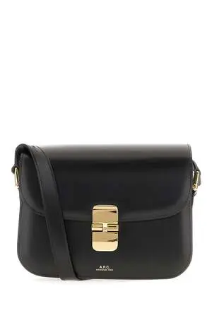A.p.c. Black Leather Crossbody Bag With Gold Tone Clasp - Multicolor