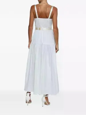 L'Agence Rima Belted Maxi Dress - White