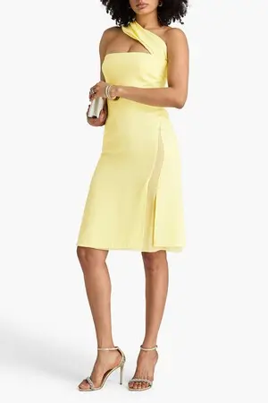 Versace One-shoulder Silk Cadý Dress