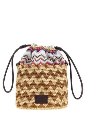 Missoni Zigzag Raffia Bucket Bag - Multicolor