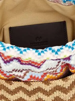 Missoni Zigzag Raffia Bucket Bag - Multicolor