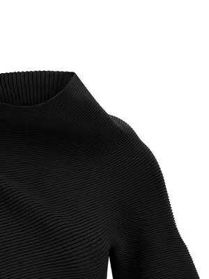 Issey Miyake Life Form Asymmetrical Ribbed Knit Top