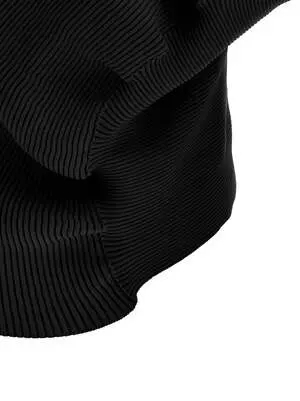 Issey Miyake Life Form Asymmetrical Ribbed Knit Top
