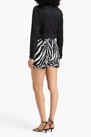 Dolce & Gabbana Zebra-print Cotton-blend Twill High-rise Shorts