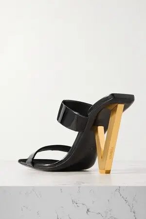 Versace Embellished Patent Leather Mules
