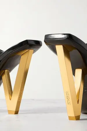 Versace Embellished Patent Leather Mules