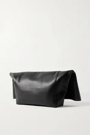 Max Mara Leather Clutch With Gunmetal Hardware