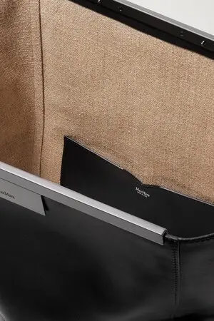 Max Mara Leather Clutch With Gunmetal Hardware