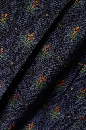 Etro Pleated Jacquard Wide-leg Wool And Cotton-blend Pants