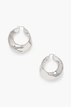 JIL SANDER Tone Hoop Earrings - Silver